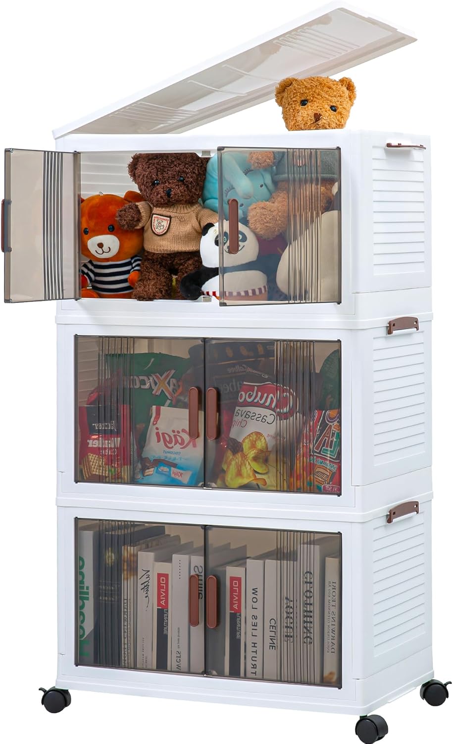 Amazon.com - Homeforce Collapsible Storage Bins with Lids 3 Pack 17 Gal ...