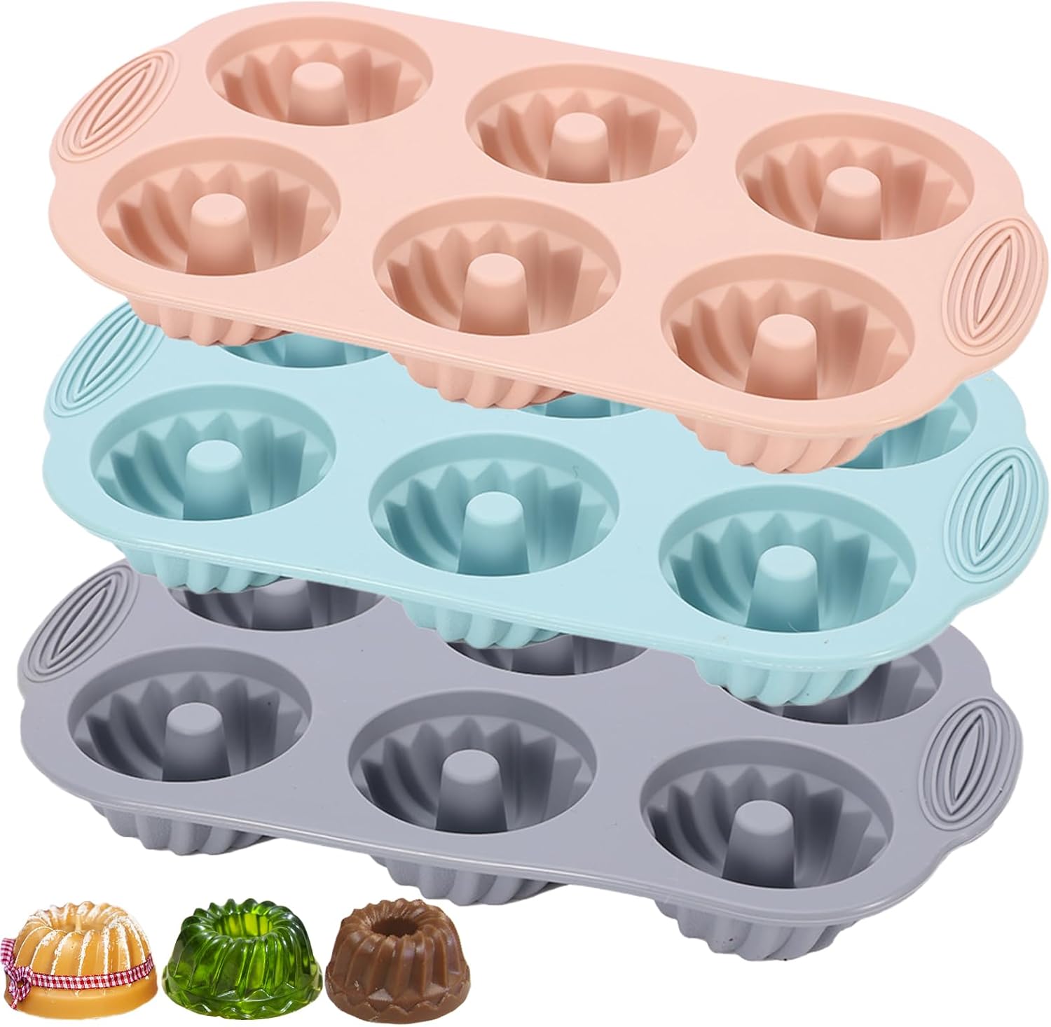 Amazon.com: SmartKitch Jello Molds 3pcs Silicone Fluted Tube Cake Pans ...