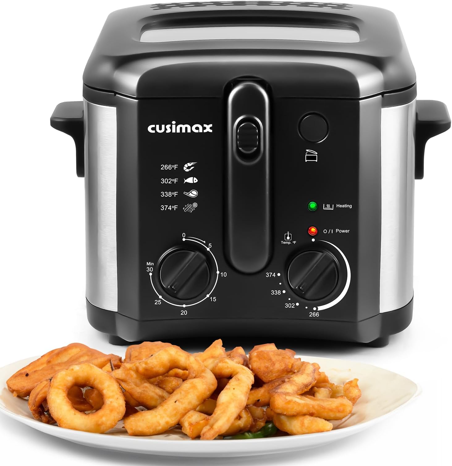 Amazon.com: CUSIMAX Deep Fryer with Timer 30min, 1500 Watt 2.5Liters Deep Fryer with Basket For ...