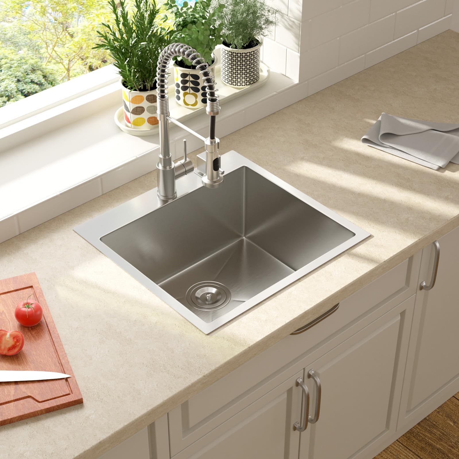 Snapklik.com : Drop In Bar Sink 21x20x10 Inch Topmount Bar Prep Kitchen ...