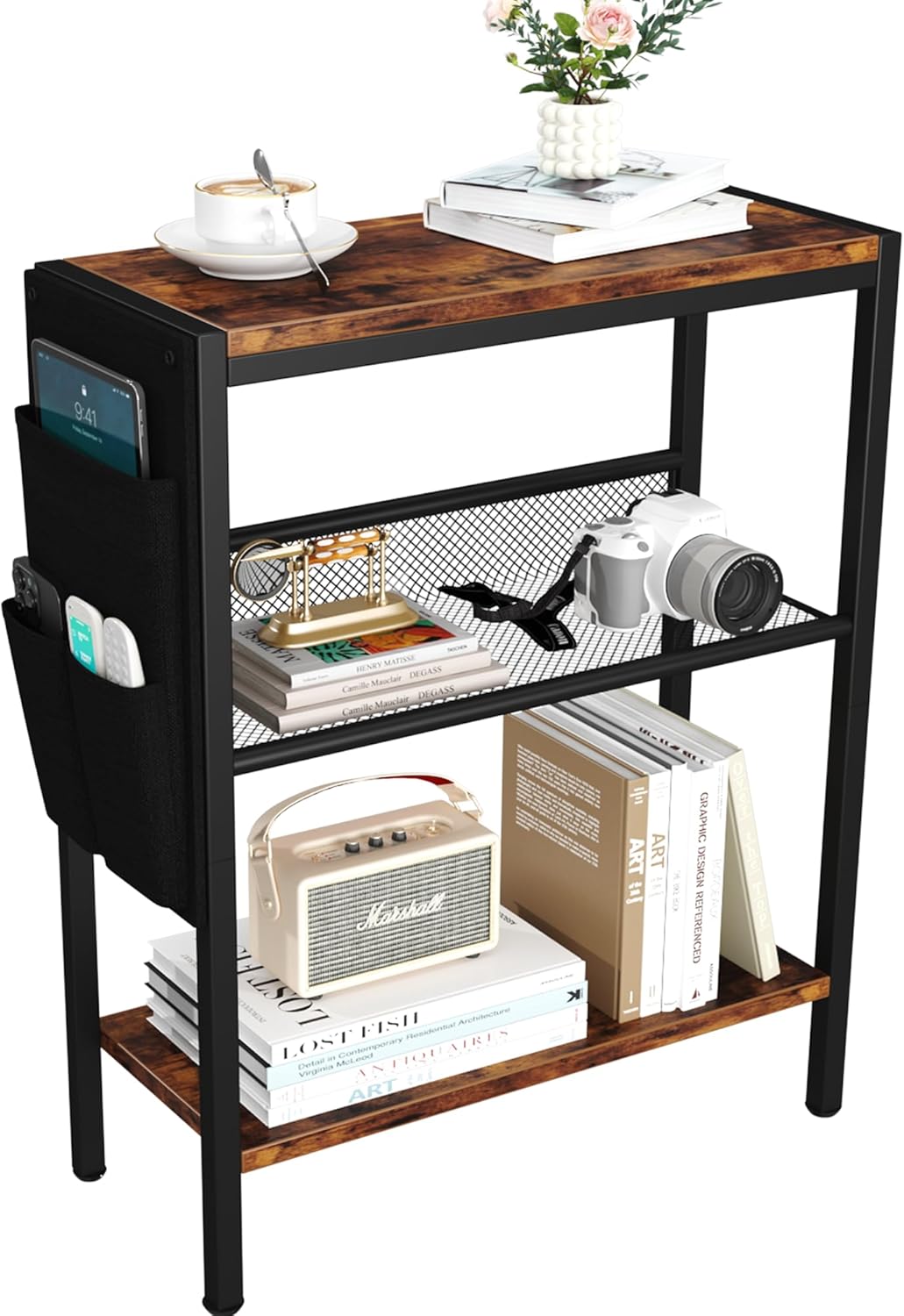 Amazon.com: Yusong Small Narrow Side Table for Small Spaces, Slim End ...