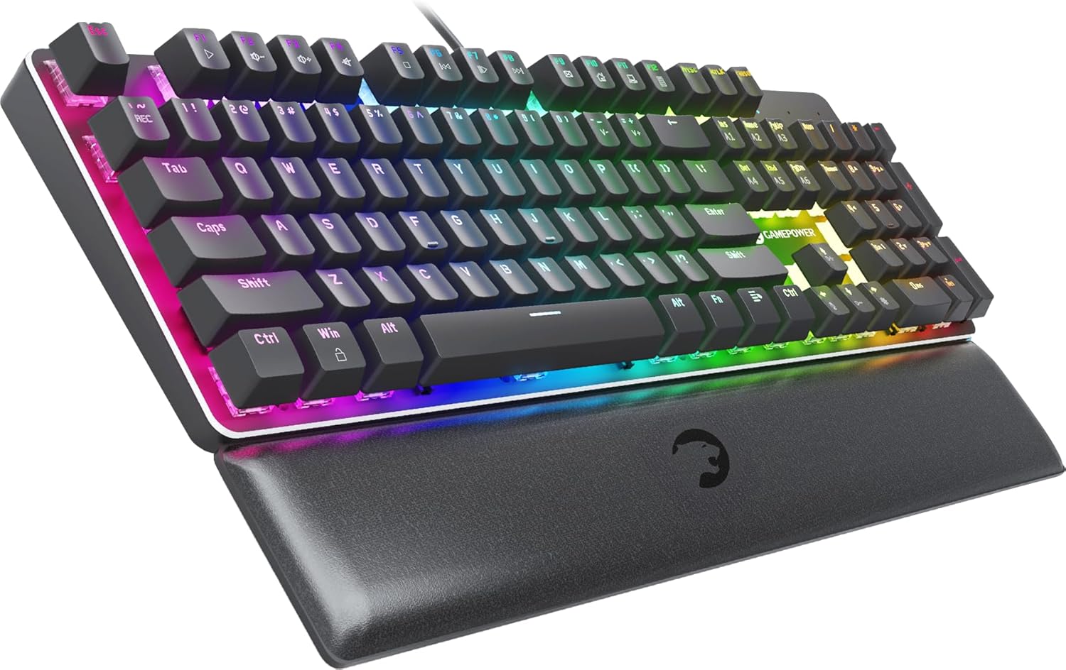 Amazon.com: GAMEPOWER Ogre RGB Mechanical Gaming Keyboard, 104 Full Anti Ghosting Keys, Leather ...