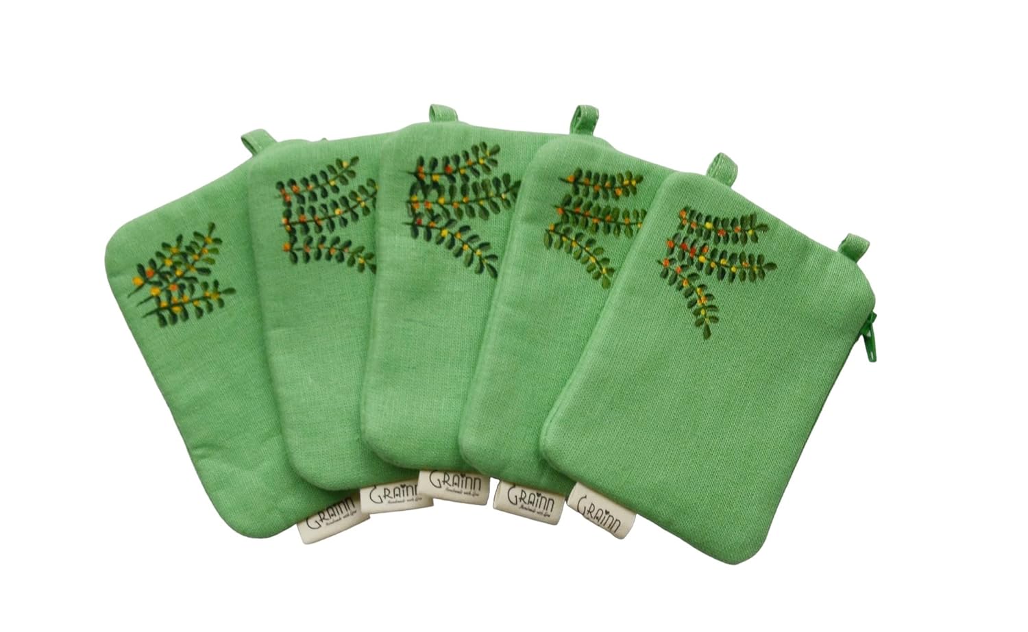 Amazon.com: GRAIN HANDMADE, Floral hand drawing little wallet, Linen ...