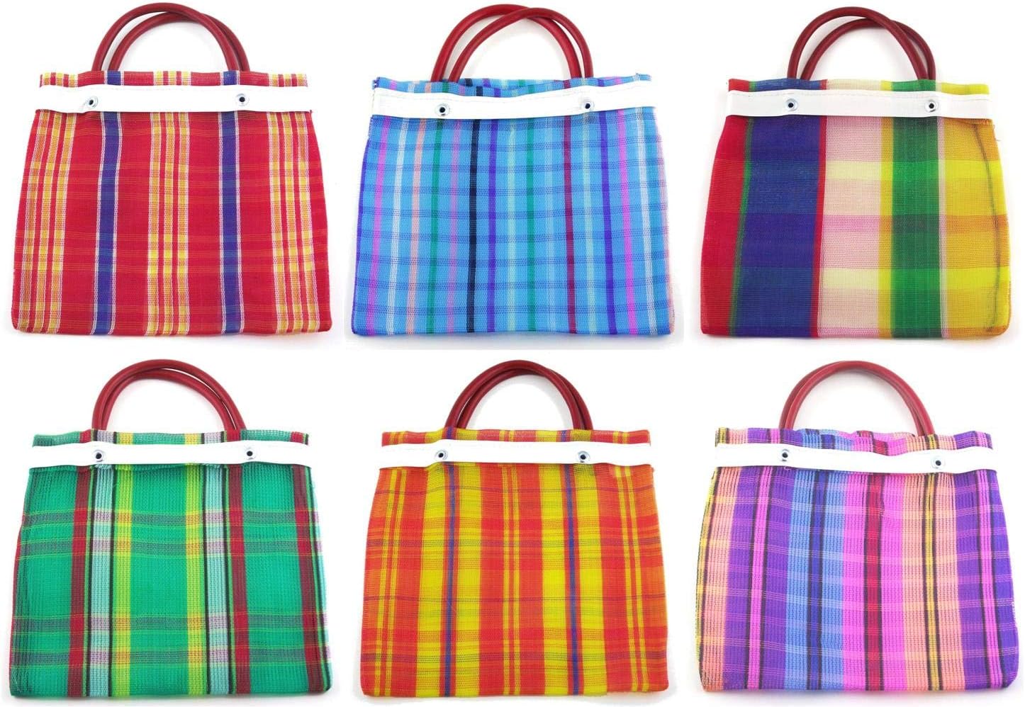 Amazon.com: 12 Pcs Small Mexican Tote Mercado Bags 7.5 inch by 7.5 inch ...
