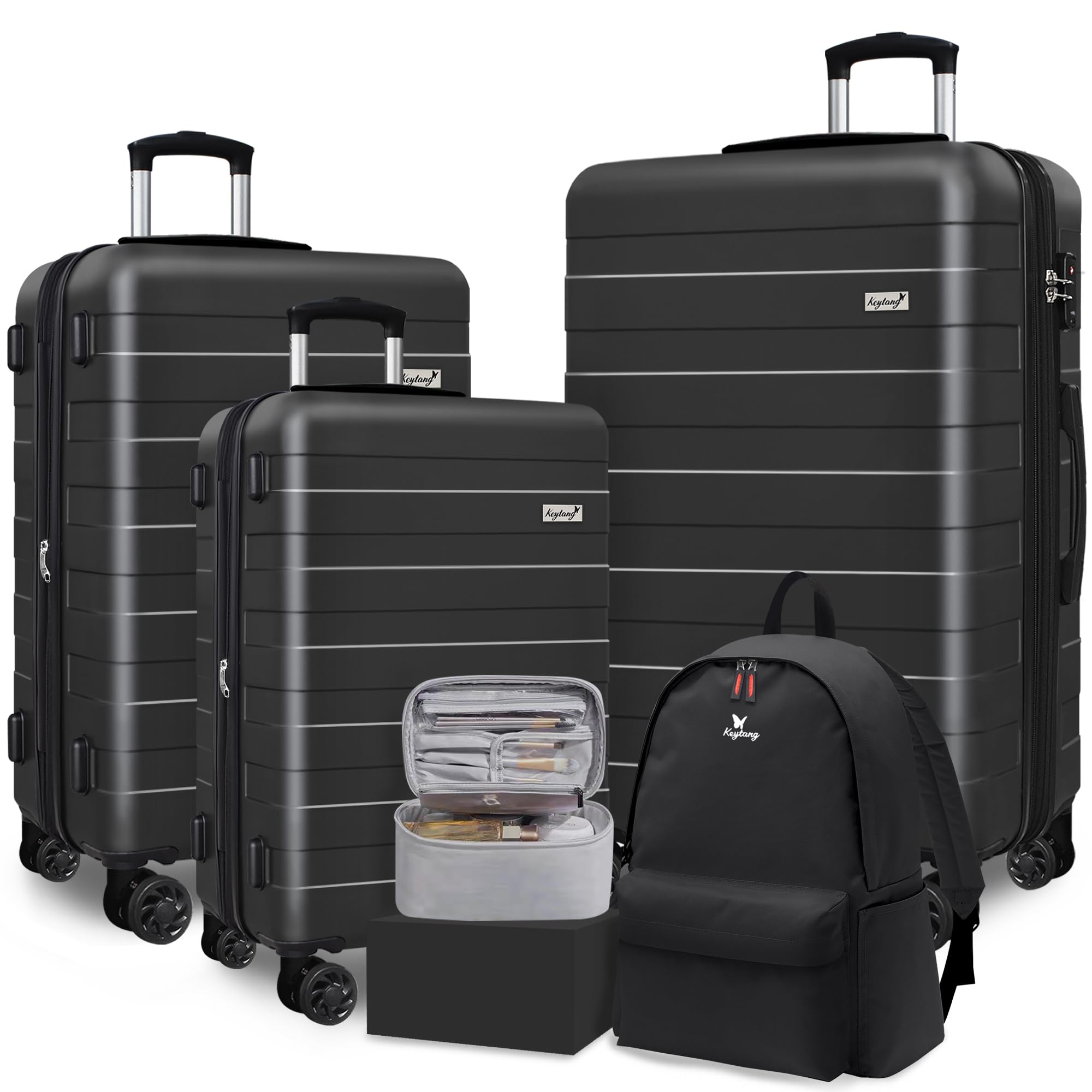 Amazon.com | Zebra Luggage Sets 5 Piece, Carry-On Luggage with Spinner ...