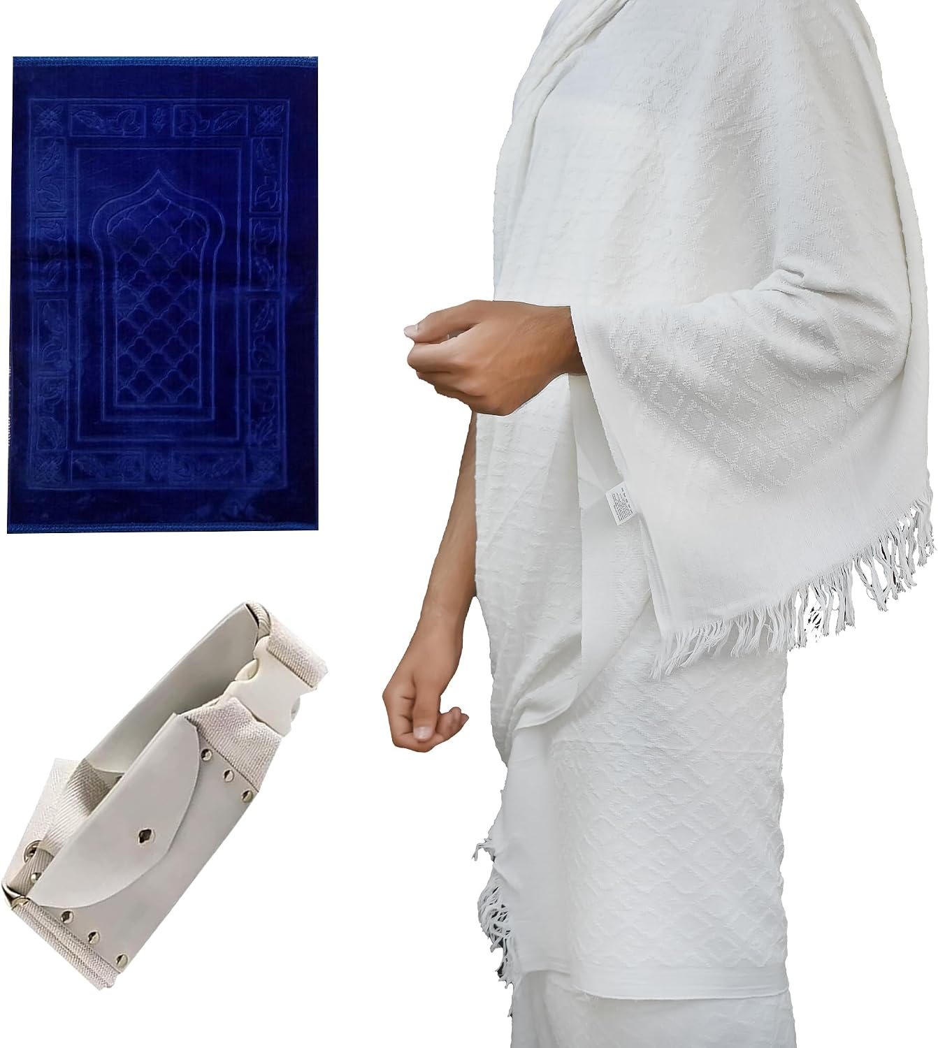 ConoxyGlobal Ahram 2 Towels For Men Umra Hajj, Ihram with FREE Belt and ...