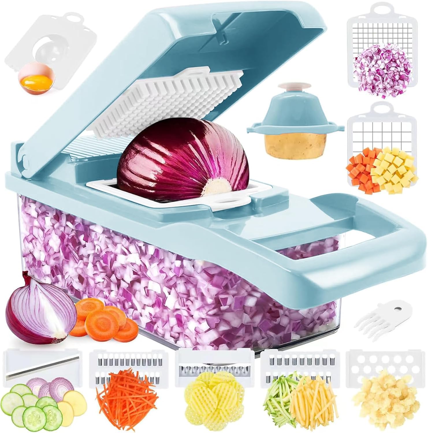 Amazon.com: Artbros Vegetable Chopper with Container, 13 in 1 Veggie ...
