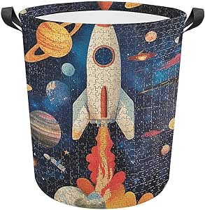 Amazon.com: HoaMoya Puzzle Space Rocket Laundry Hamper Hampers for ...
