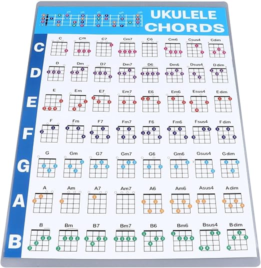 Amazon.com - RiToEasysports Ukulele Chords Chart, Ukulele Finger ...