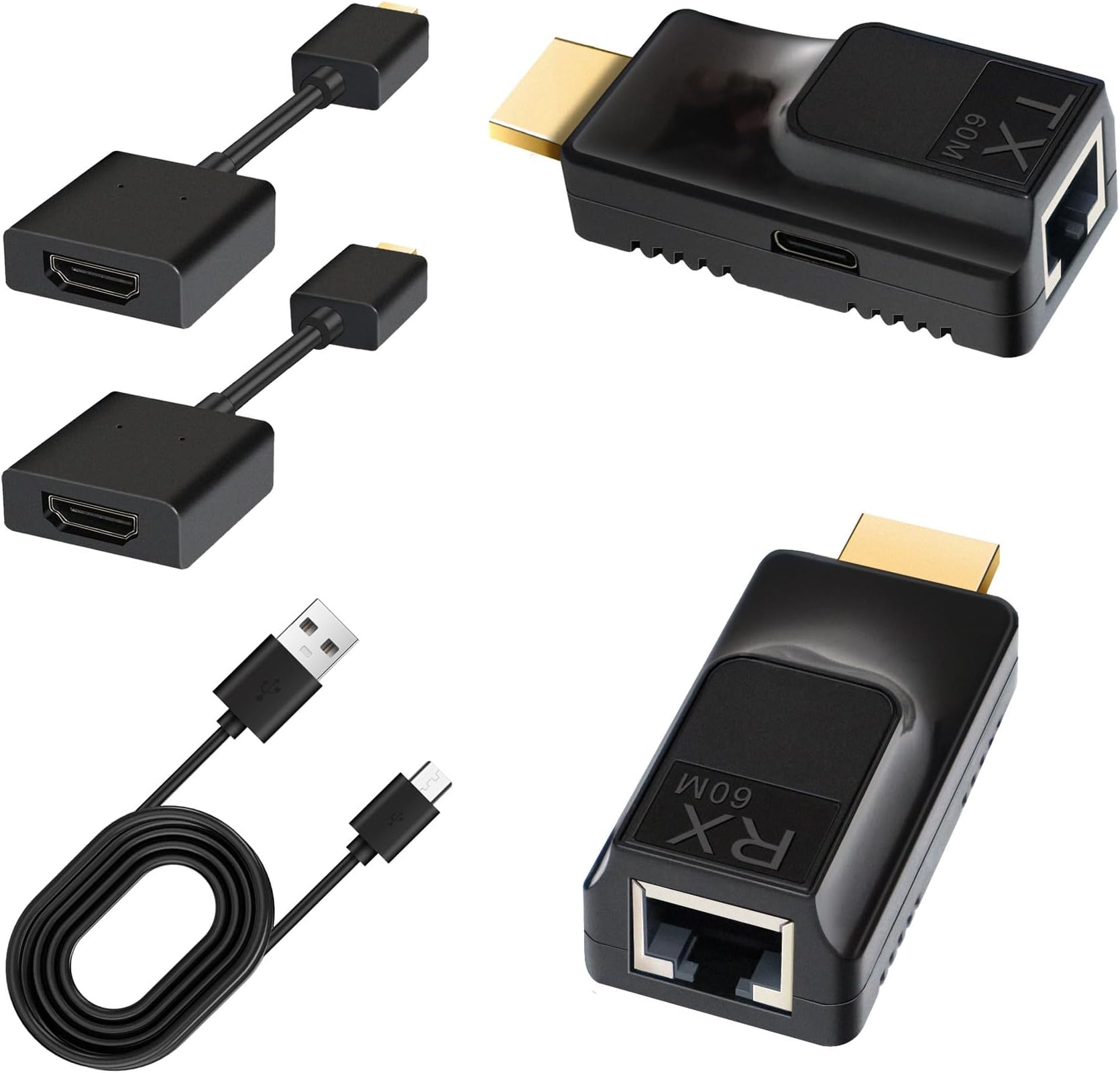 Amazon.com: HDMI Over Ethernet Cat5e / Cat6 RJ45 Ethernet Cable, Male ...