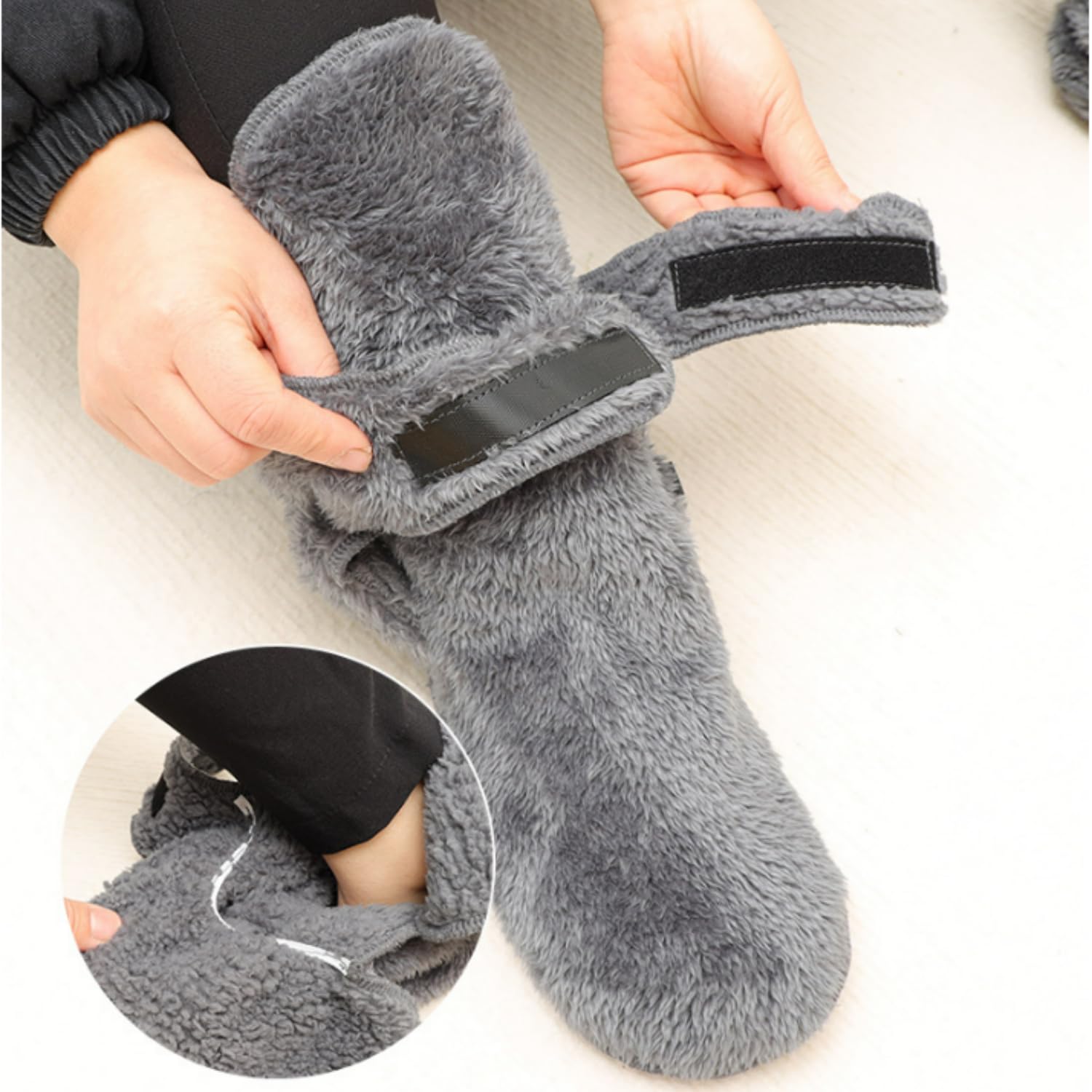 MAGNICROP Foot Cast Sock Warm Plaster Stocking Fluffy Plush Cast Sock ...