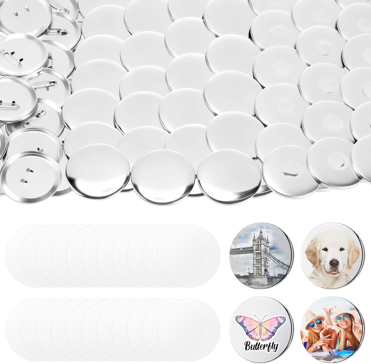 Amazon.com: Liliaafar 60 Sets 58mm Button Supplies and 60 Sets Fridge ...
