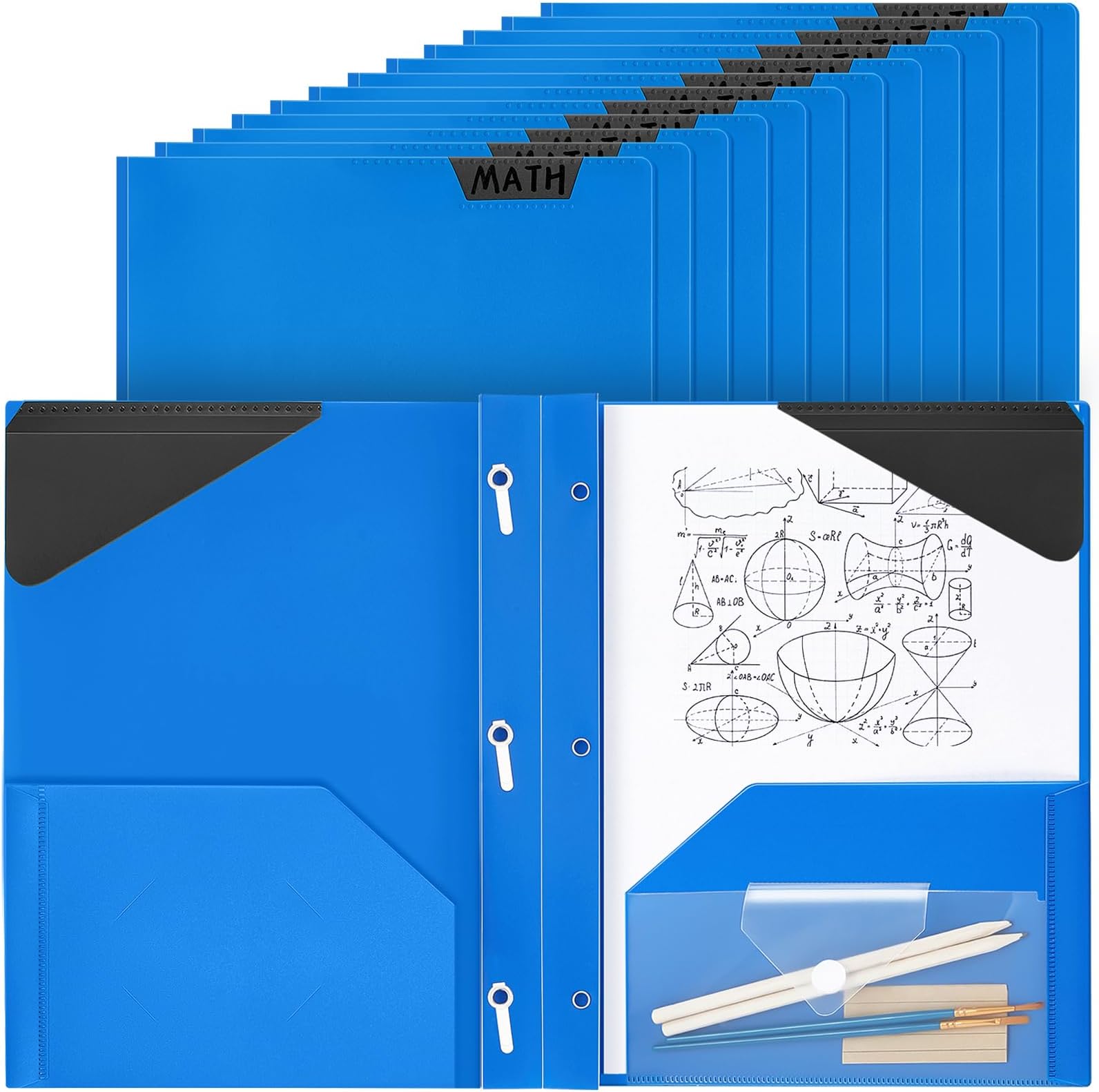 Amazon.com : 36 Pcs 2 Pocket Folder with Prongs Plastic Folders with ...