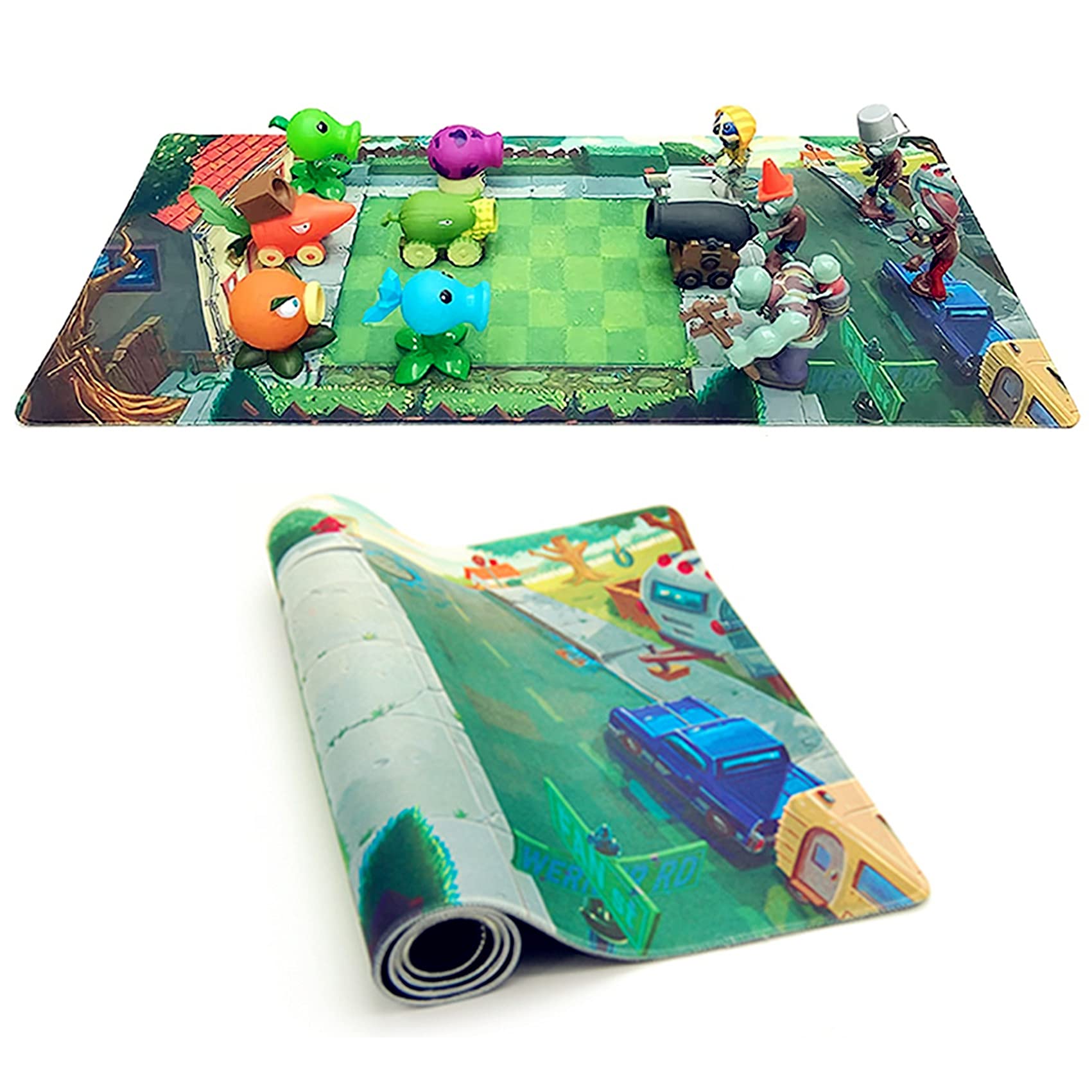 Buy s VS Zombies Toy PVC Battle Game Plan Mat Plush Figures Scene PVZ ...