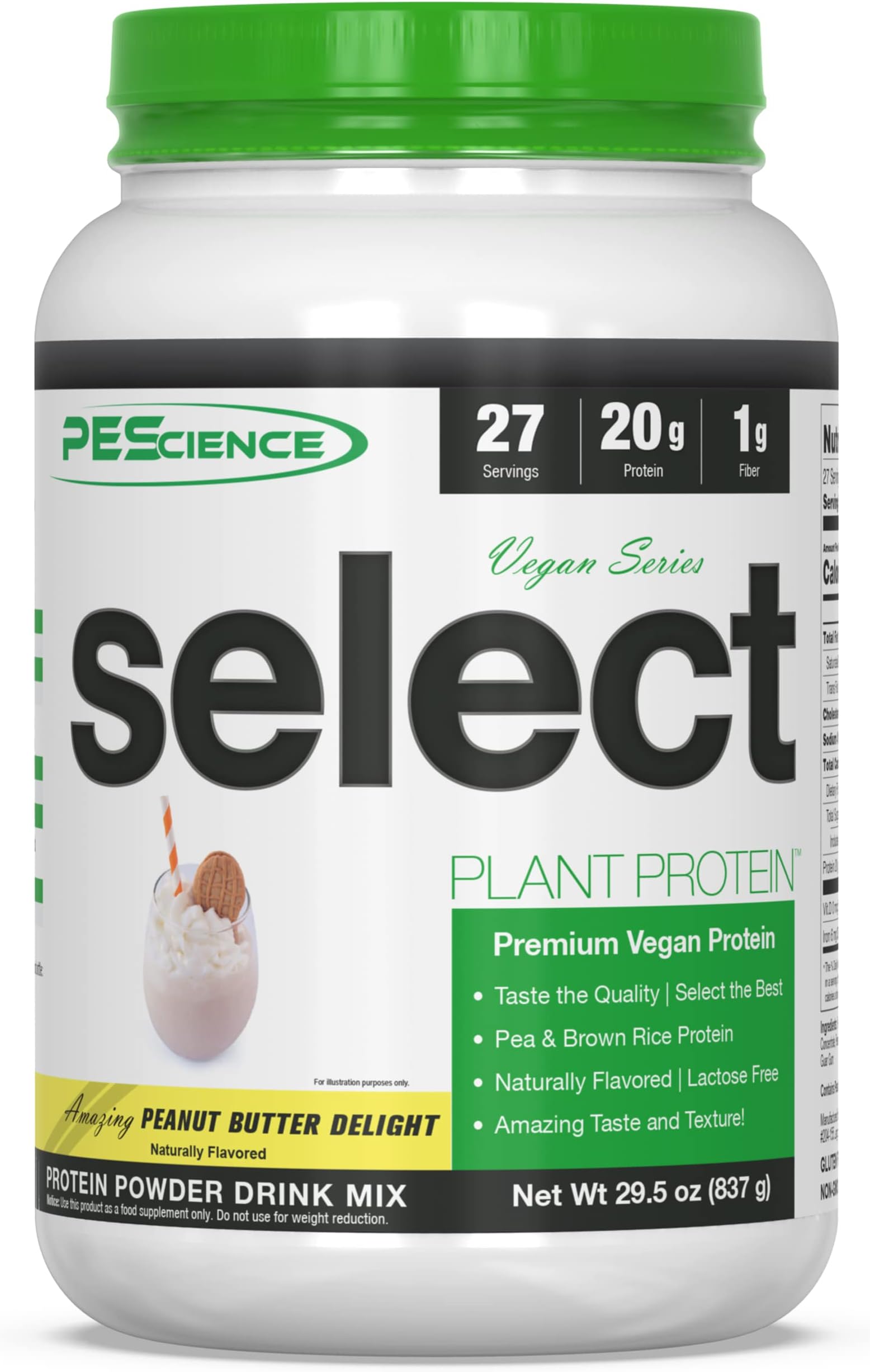 Amazon.com: PEScience Select Vegan Plant Based Protein Powder, Peanut ...