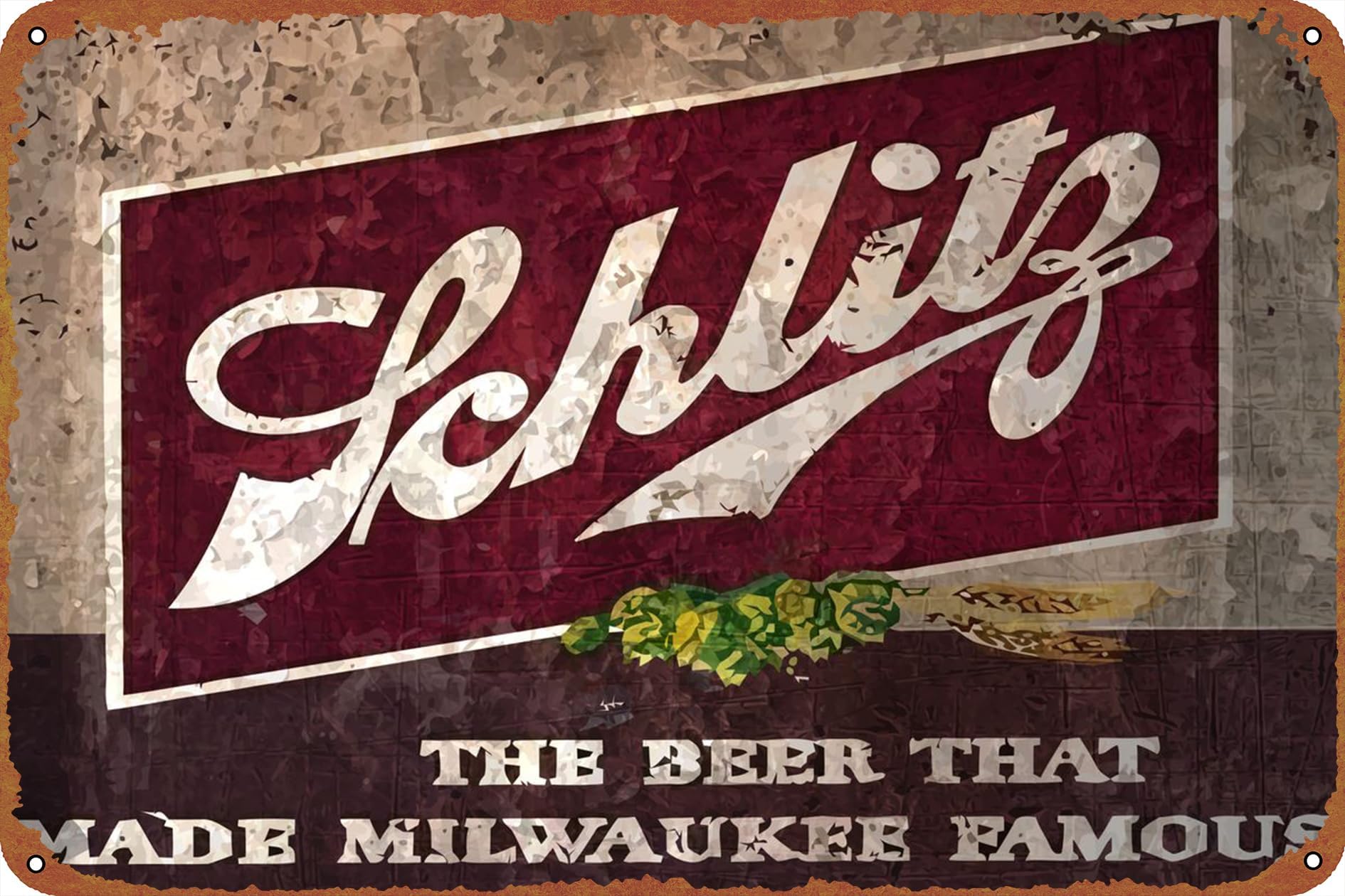 Amazon.com : Beer Schlitz poster Poster Vintage Tin Sign for Bar Office ...