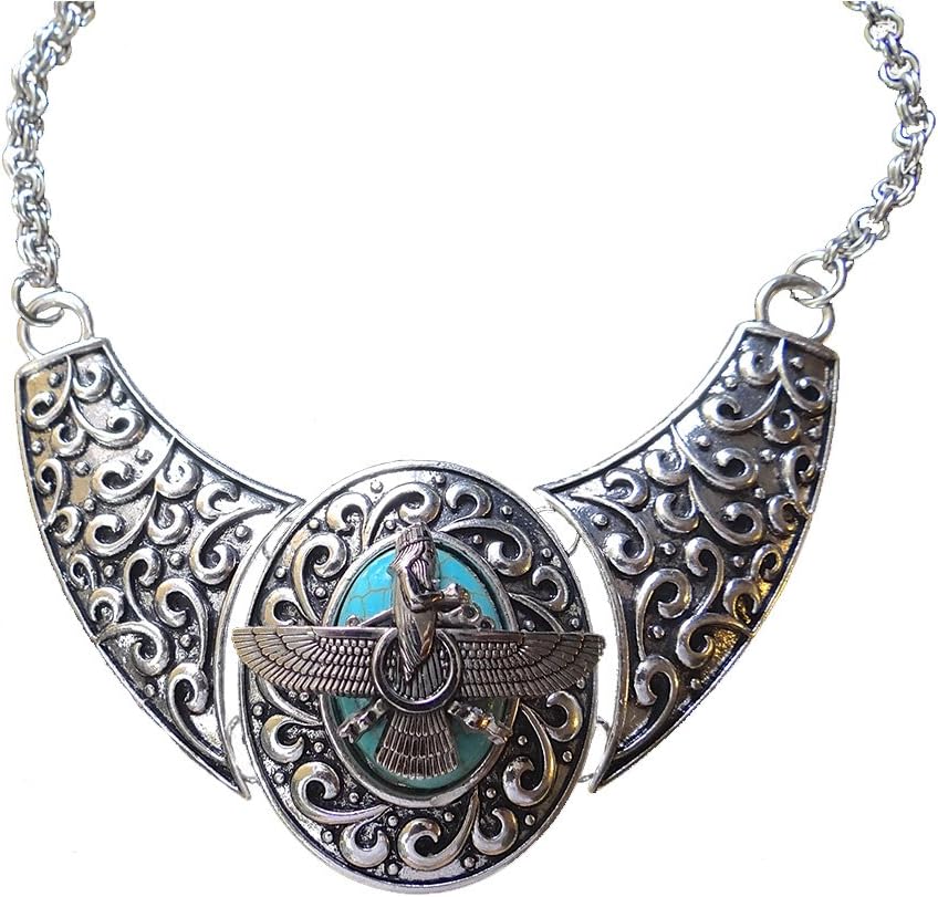 Asoodehdelan Turquoise Farvahar Necklace Persian Art King Persia ...