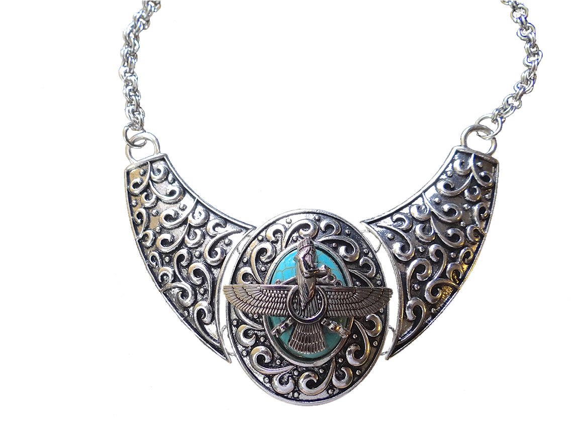 Asoodehdelan Turquoise Farvahar Necklace Iranian Persian Art King ...