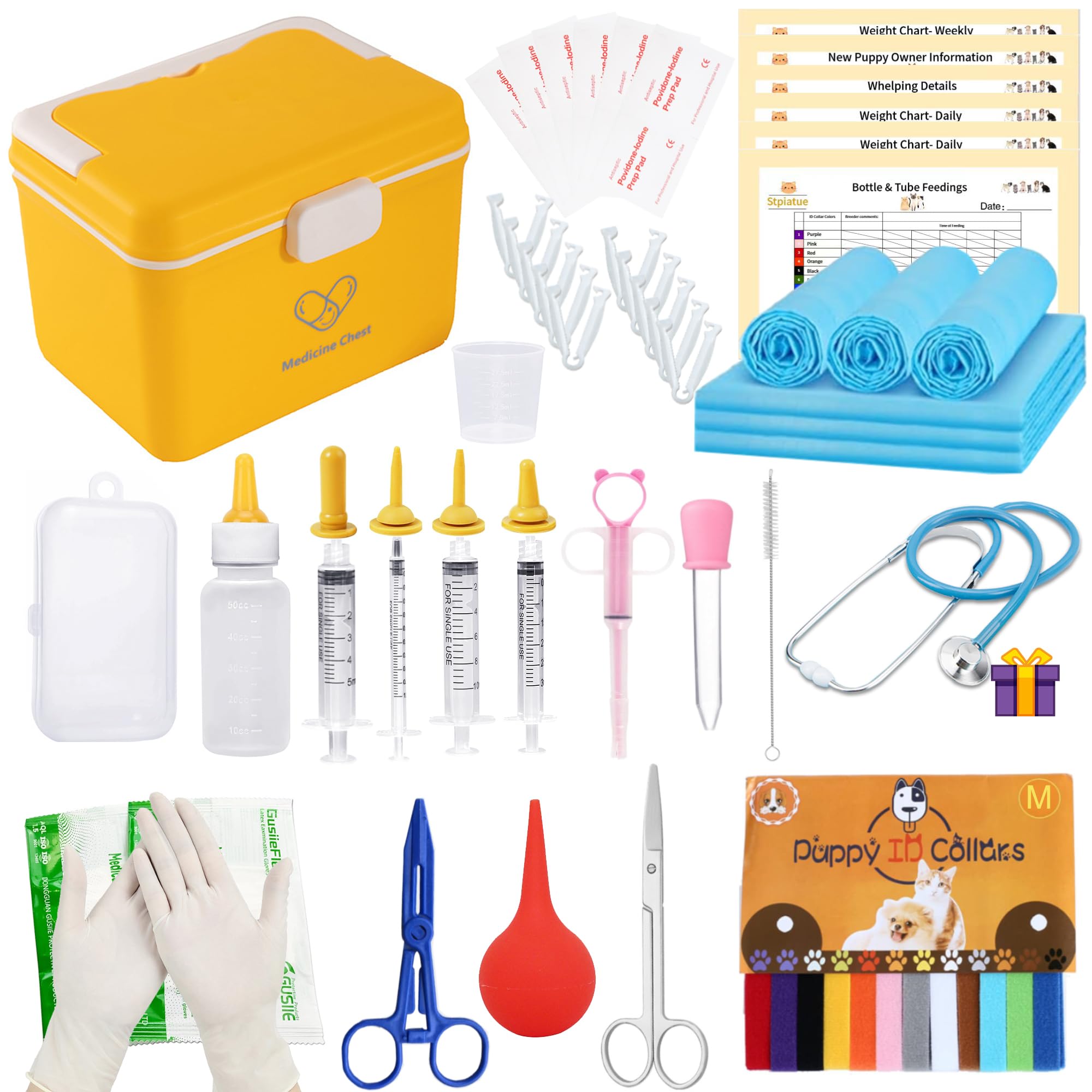 Pet Supplies : Puppy Kitten Whelping Kit - Newborn Whelping Supplies ...