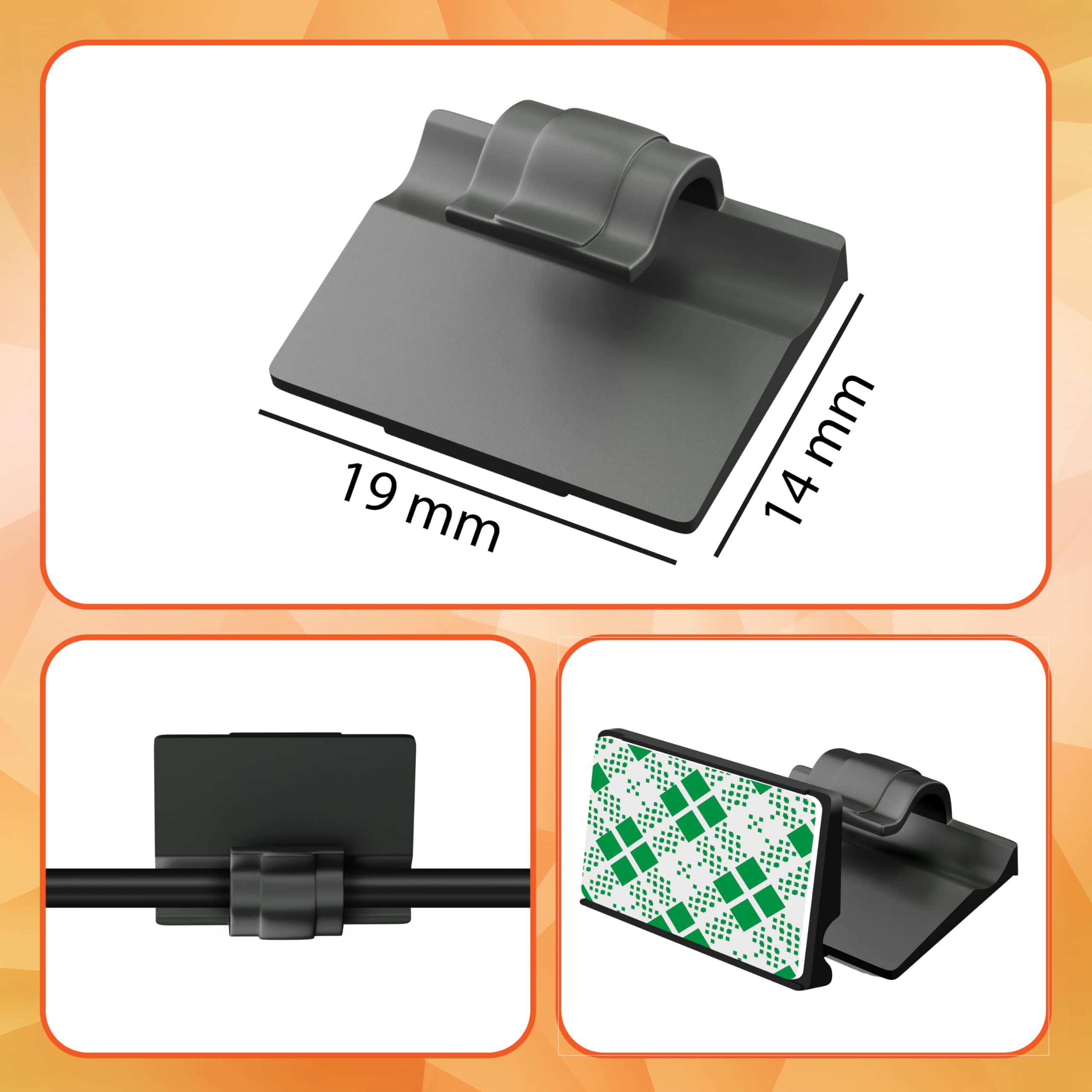 Snapklik.com : ROVE Adhesive Cable Clips Universal Wire Holder Clamps ...