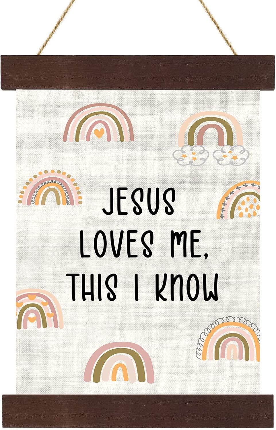 Amazon.com: Boho Rainbow Nursery Wall Decor Baptism Gift for Girls ...