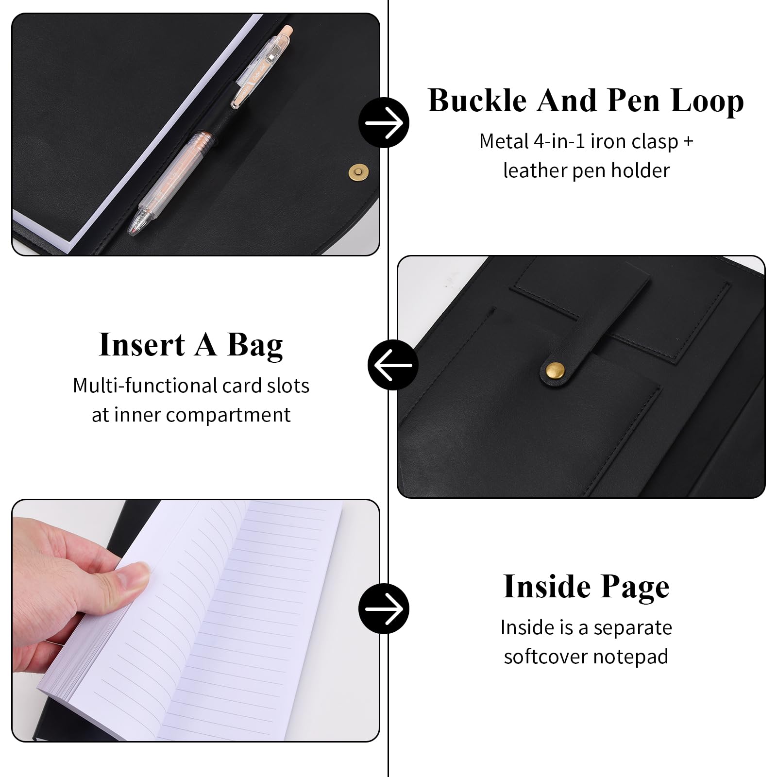 Hanunalir A5 Book Cover Made from Vegan Leather (Pu), Book Bag with ...