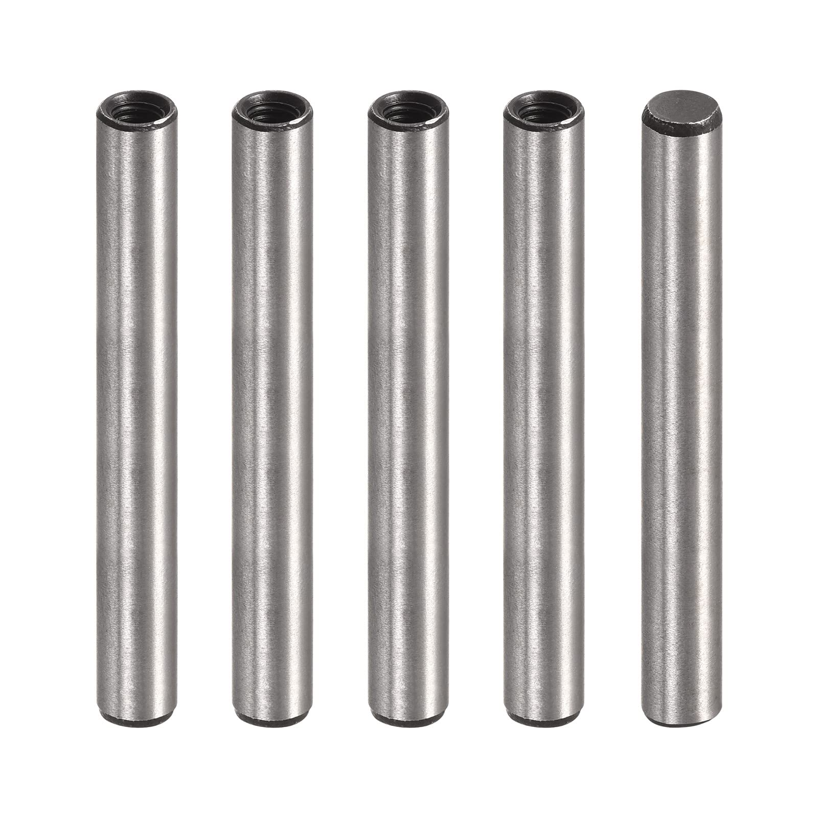 Amazon | uxcell M4 内ネジノックピン 6x40mm 面取りフラット 炭素鋼 円筒ピン ベッド 本棚 金具 工業用ピン 5個 ...