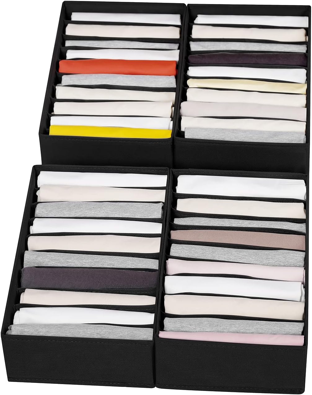 Amazon.com: Coorganisers 4 Packs T-shirt Drawer Organizers for Clothing ...