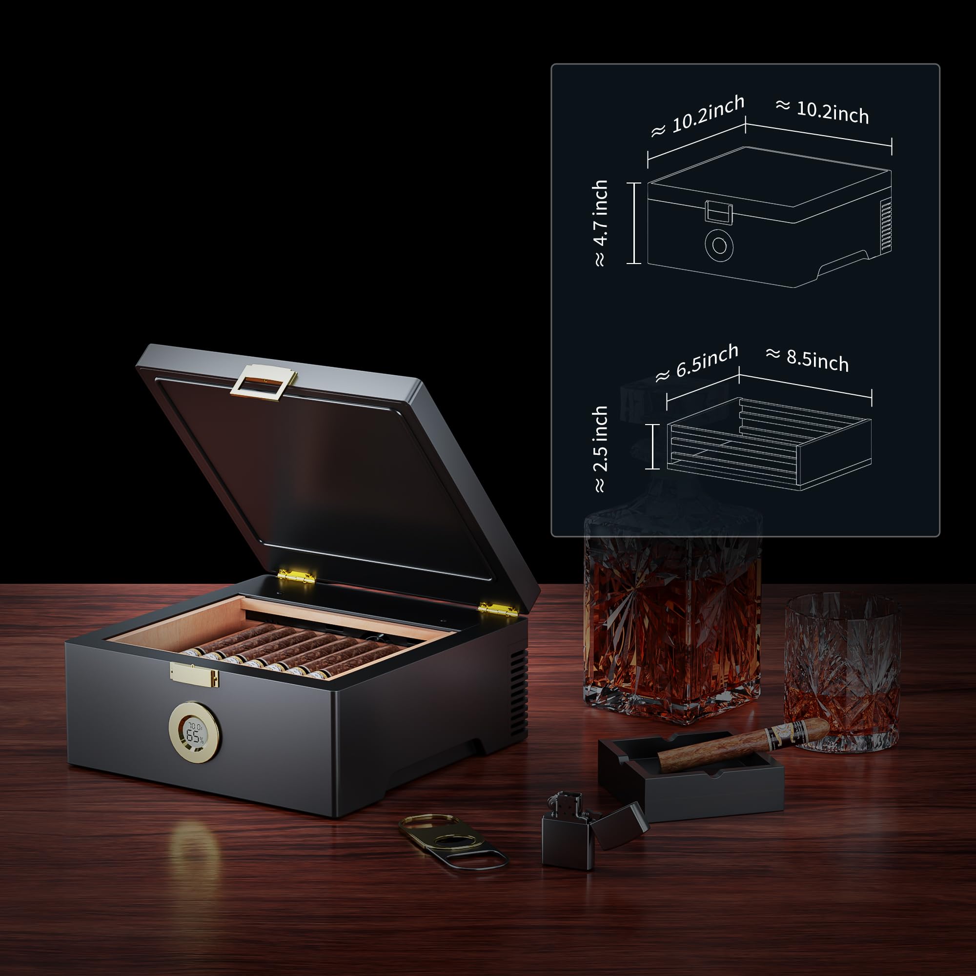 Snapklik.com : KingChii Electric Cigar Humidor Box