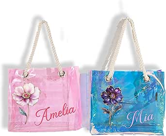 Amazon.com: callie Personalized Clear Tote Bag, Custom Birth Flower ...