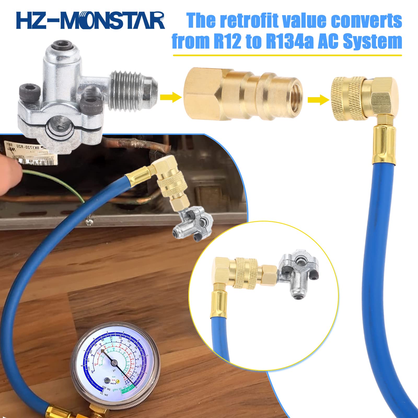 Snapklik.com : R134a R22 Refrigerant Recharge Hose Kit Including BPV31 ...
