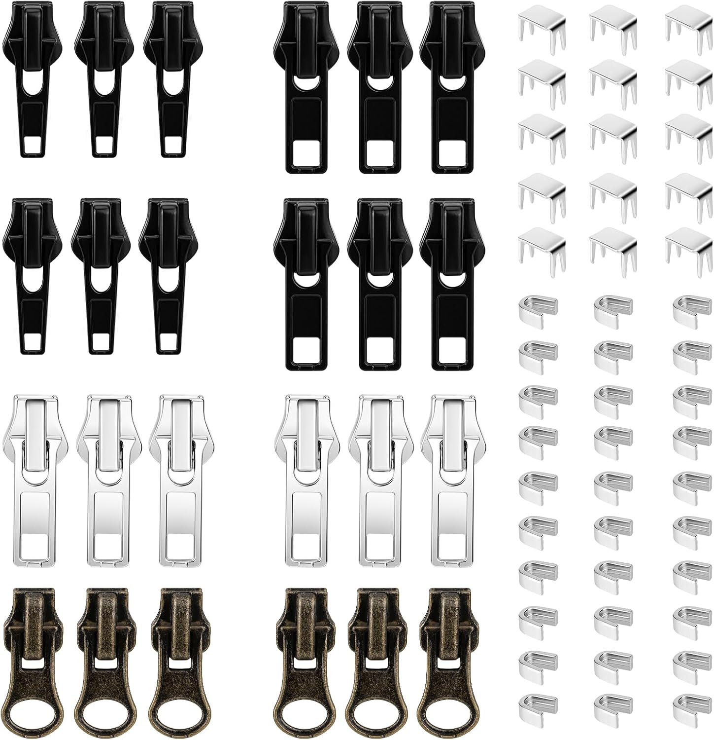 Amazon.com: 24 Pieces Zipper Slider Repair Kits Universal #5 Zipper ...