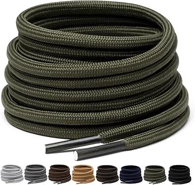 Puzeam Work Boot Laces 2 Pairs 4mm Round Heavy Duty Shoes Laces for ...