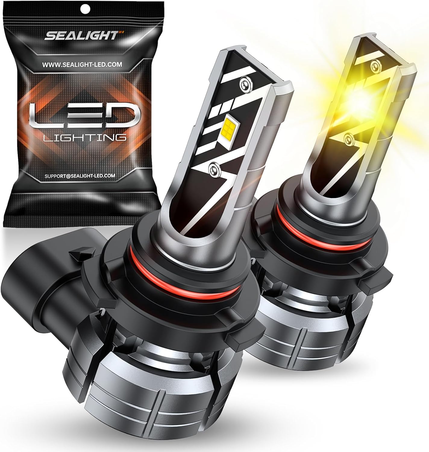 SEALIGHT H10 LED Fog Light Bulbs Yellow, 10000LM H10 9145 Fog Light ...