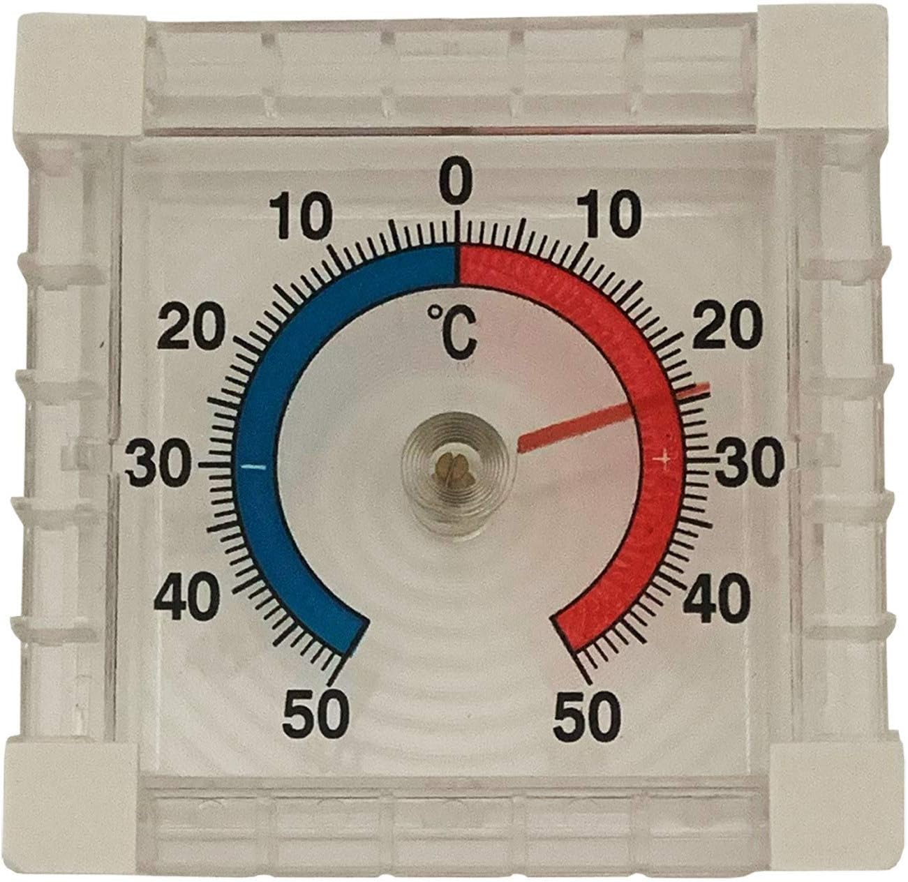Iloda® Fensterthermometer selbstklebend, transparent und analog ca. 7 ...