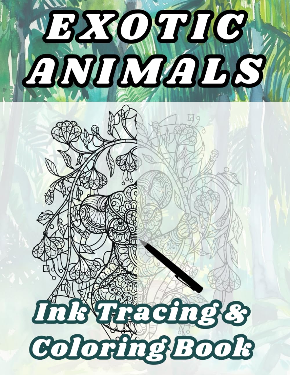 Amazon.com: Exotic Animals Ink Tracing & Coloring Book: Animal Ink ...