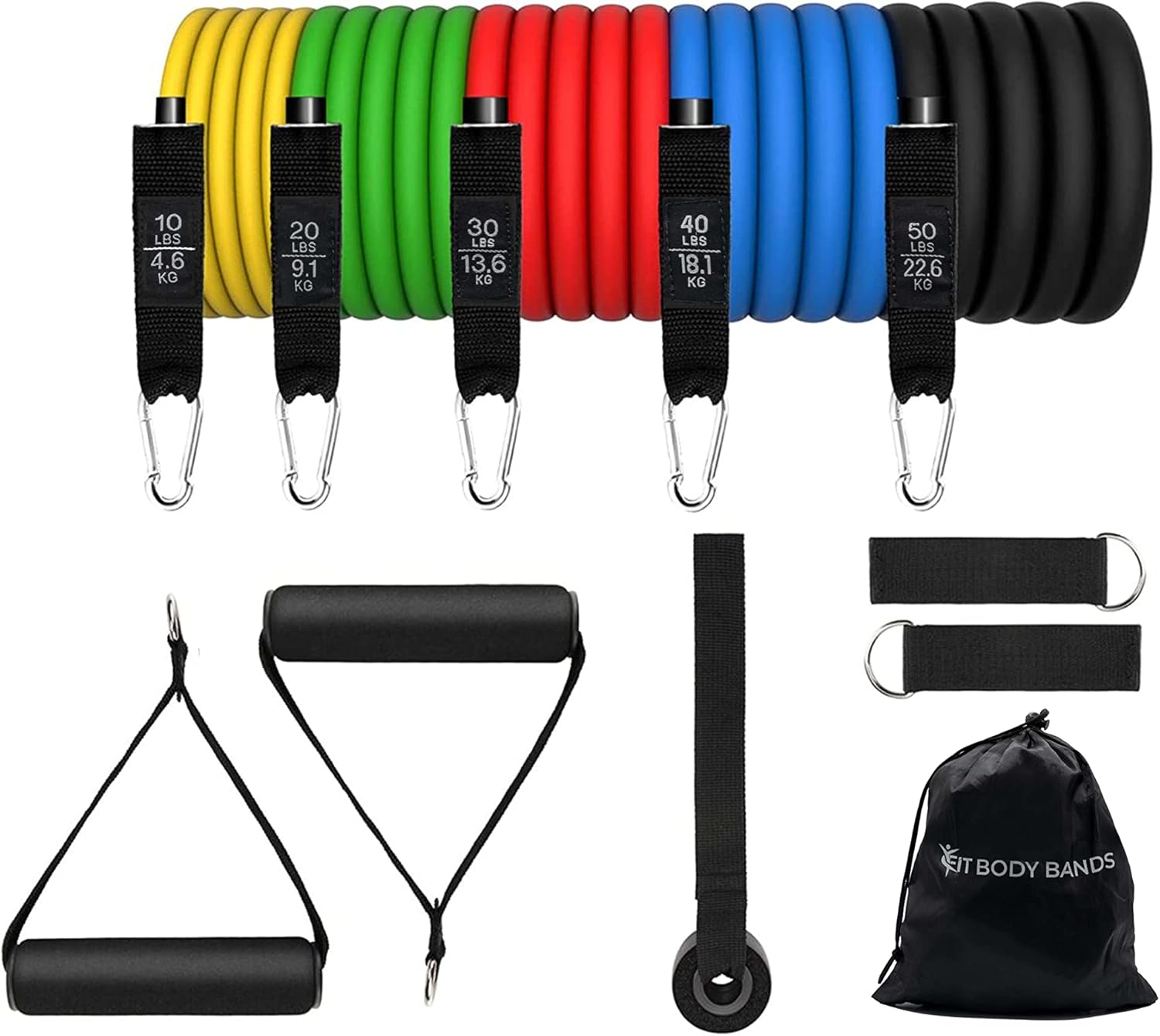 Amazon.com: Fit Body Bands - Resistance Bands Set - 5 Piece Home ...