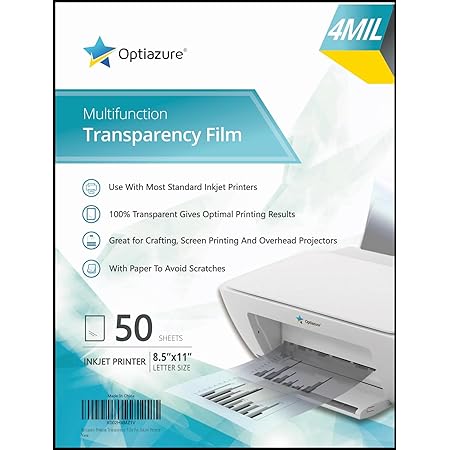 Amazon.com: Optiazure Transparency Film, Overhead Projector Film for ...
