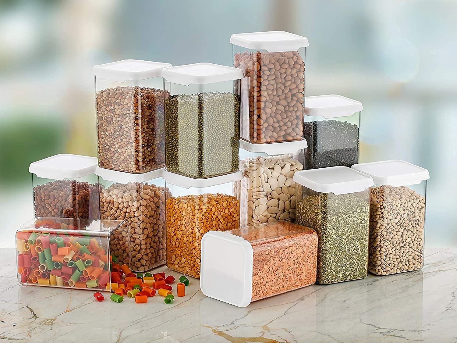 Primelife Plastic 1100 ml Square Kitchen Storage Container Air Tight ...