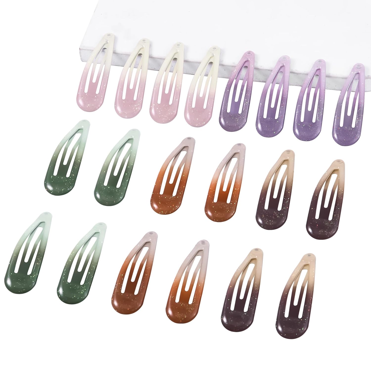 Amazon.com : Cptots 20 PCS Metal Snap Hair Clips Water Drop No Slip ...