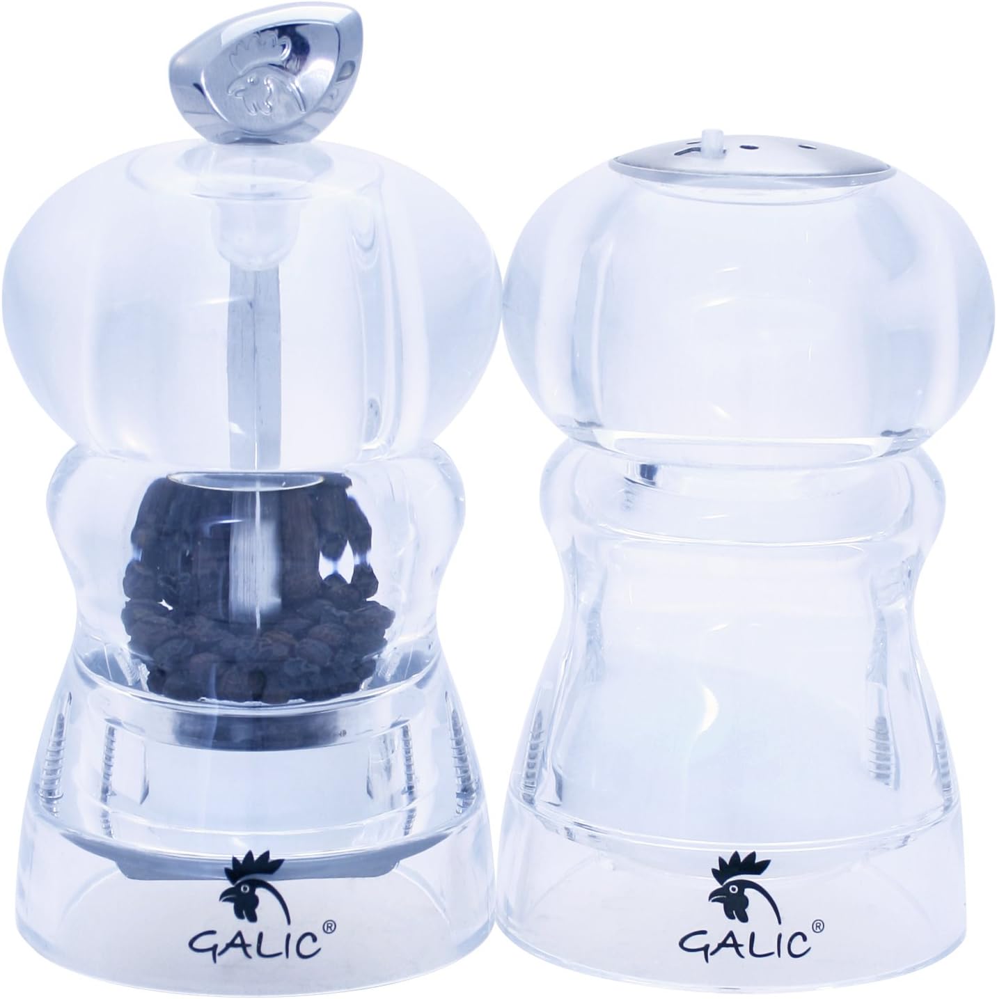 Amazon.com: Galic 4-Inch Pepper Mill and Salt Shaker Set, Acrylic: Home ...