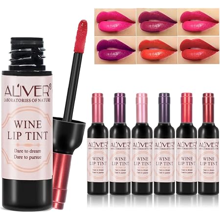 Amazon.com : 6 Colors Wine Lip Tint, Natural Liquid Lipstick Long ...