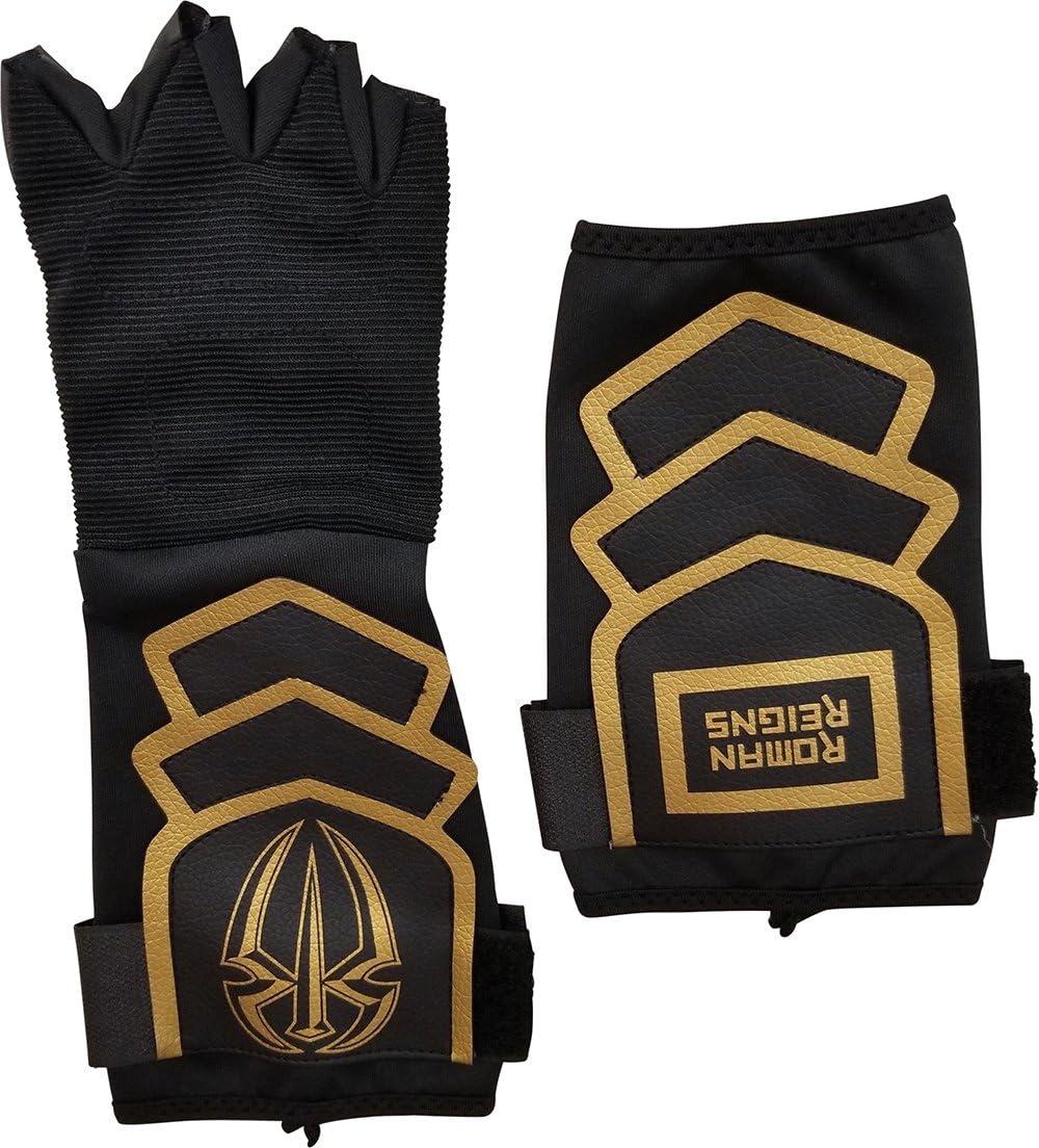 WWE: Roman Reigns Black & Gold authentic Glove & armband Set : Amazon ...