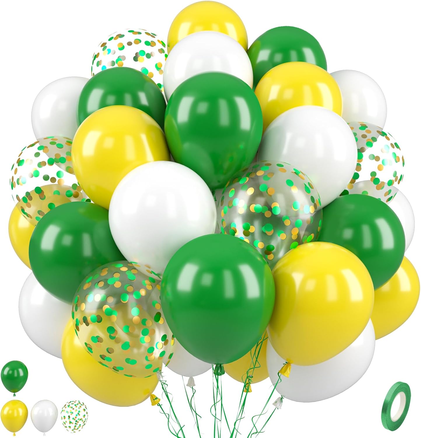 Amazon.com: Wekoti Green and Yellow Balloons, 50 Pcs Yellow and Green ...