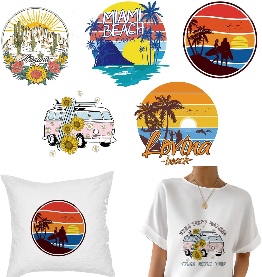 Amazon.com: Hawaiian Iron on Transfer Summer Party Iron on Decals T ...