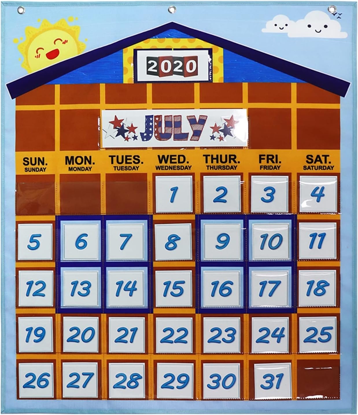 Amazon.com: alendars 27x 32 Inches Classroom Monthly Calendar Pocket ...