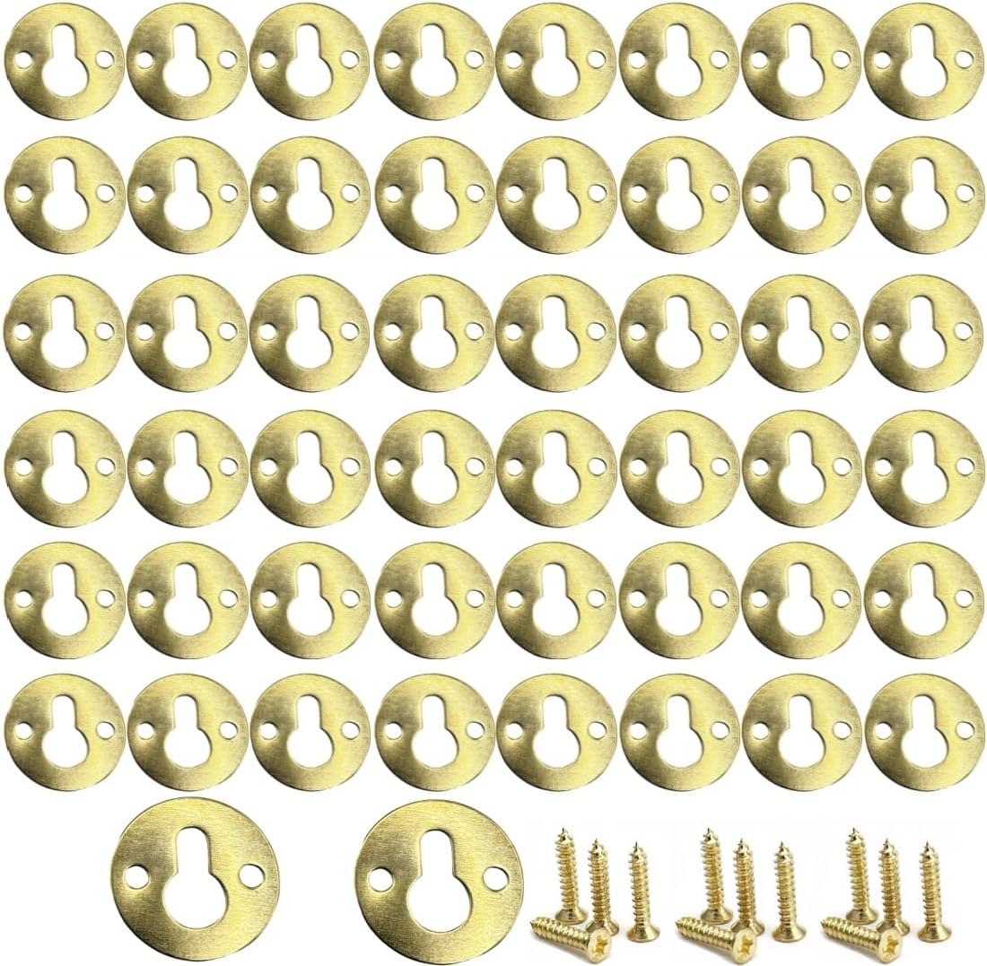 50 Pcs Round Keyhole Hangers Metal Keyhole Hanger with 100 Pieces ...