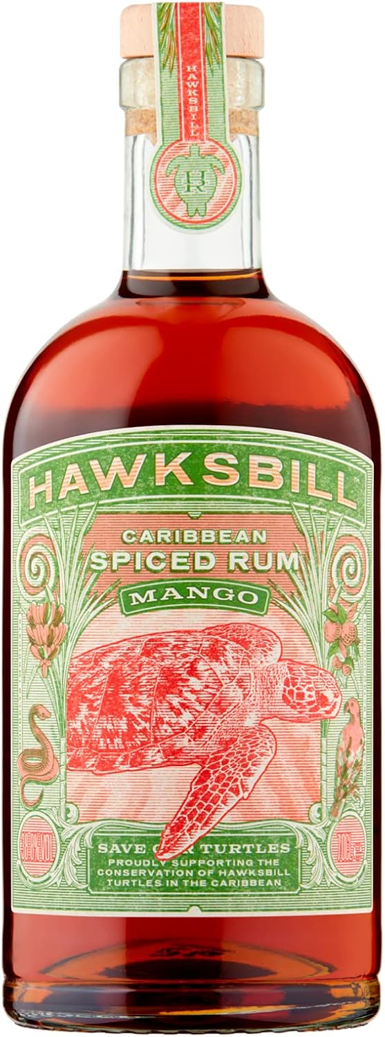Hawksbill Mango Spiced Rum, Sustainable Dark Rum Liquor Supporting ...