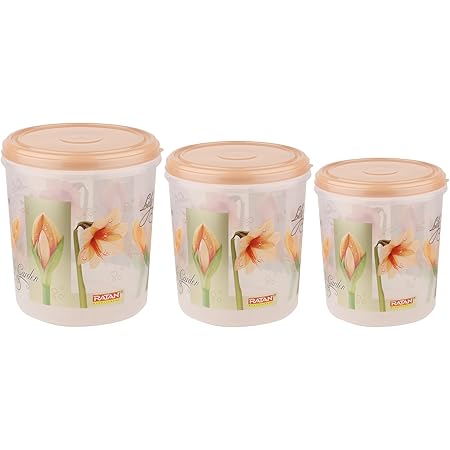 Buy Ratan Ruby Plastic Container Set, 3-Pieces, Brown Online at Low ...
