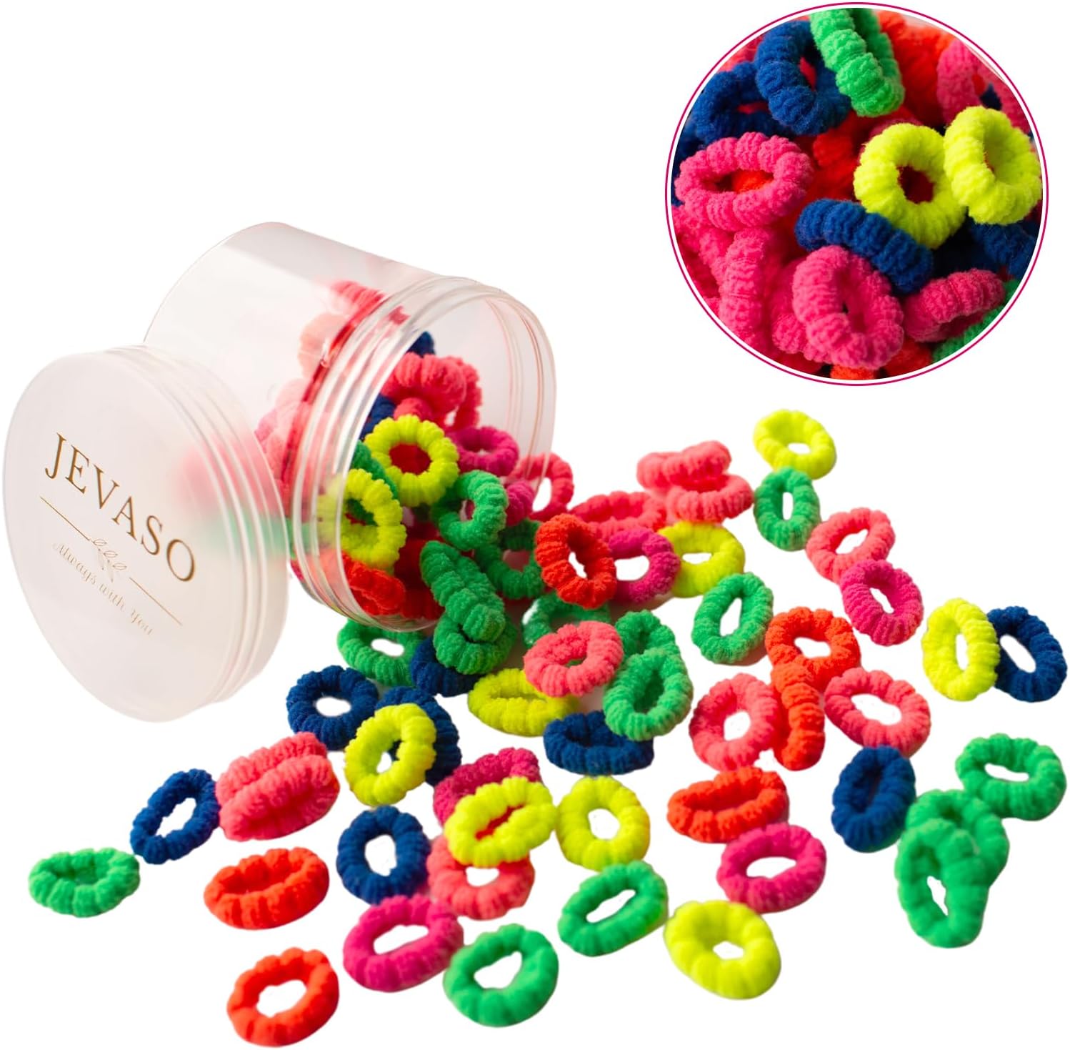 Amazon.com : 100 PCS Baby Hair Ties, Elastic Hair Bands Small Hair Ties ...